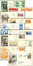 # 756S - Imperforate National Parks: FDC - 1935 Set of 10 Covers - #756-65