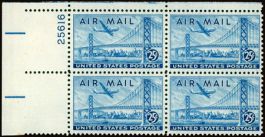 #C36 - 25¢ Plane over Bridge: Plate Block